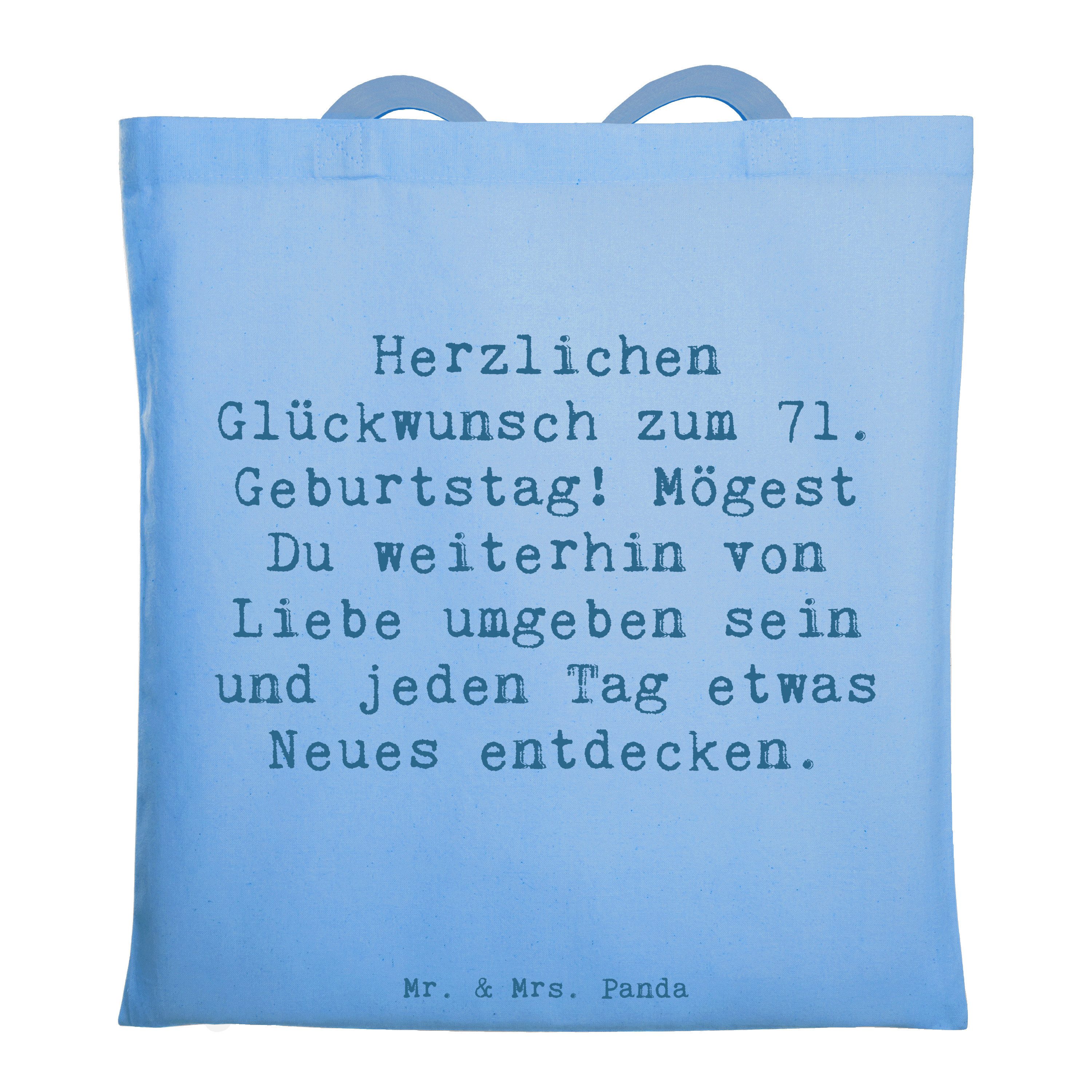 Mr. & Mrs. Panda Tragetasche Spruch 71. Geburtstag Freude, Jutetasche ...