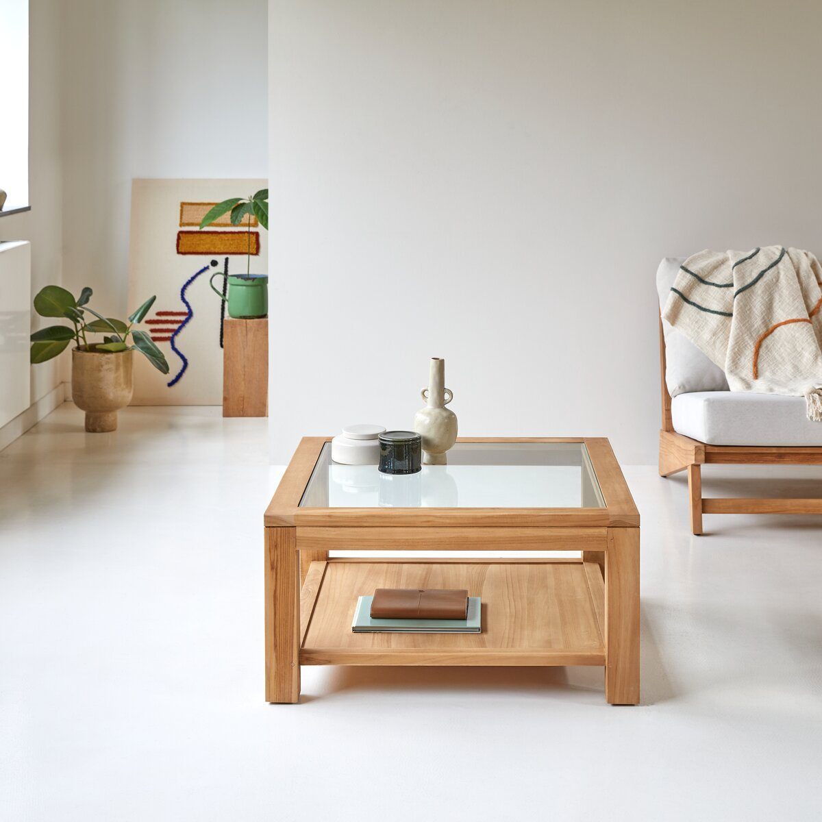 Tikamoon Couchtisch Perle Couchtisch aus massivem Teakholz