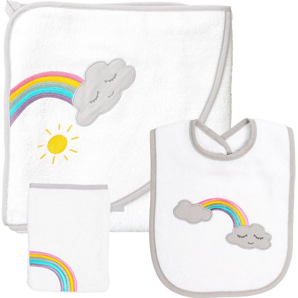 Smithy Handtuch Set 3 Tlg Set Mit Regenbogenwolke Frottee Spar Set