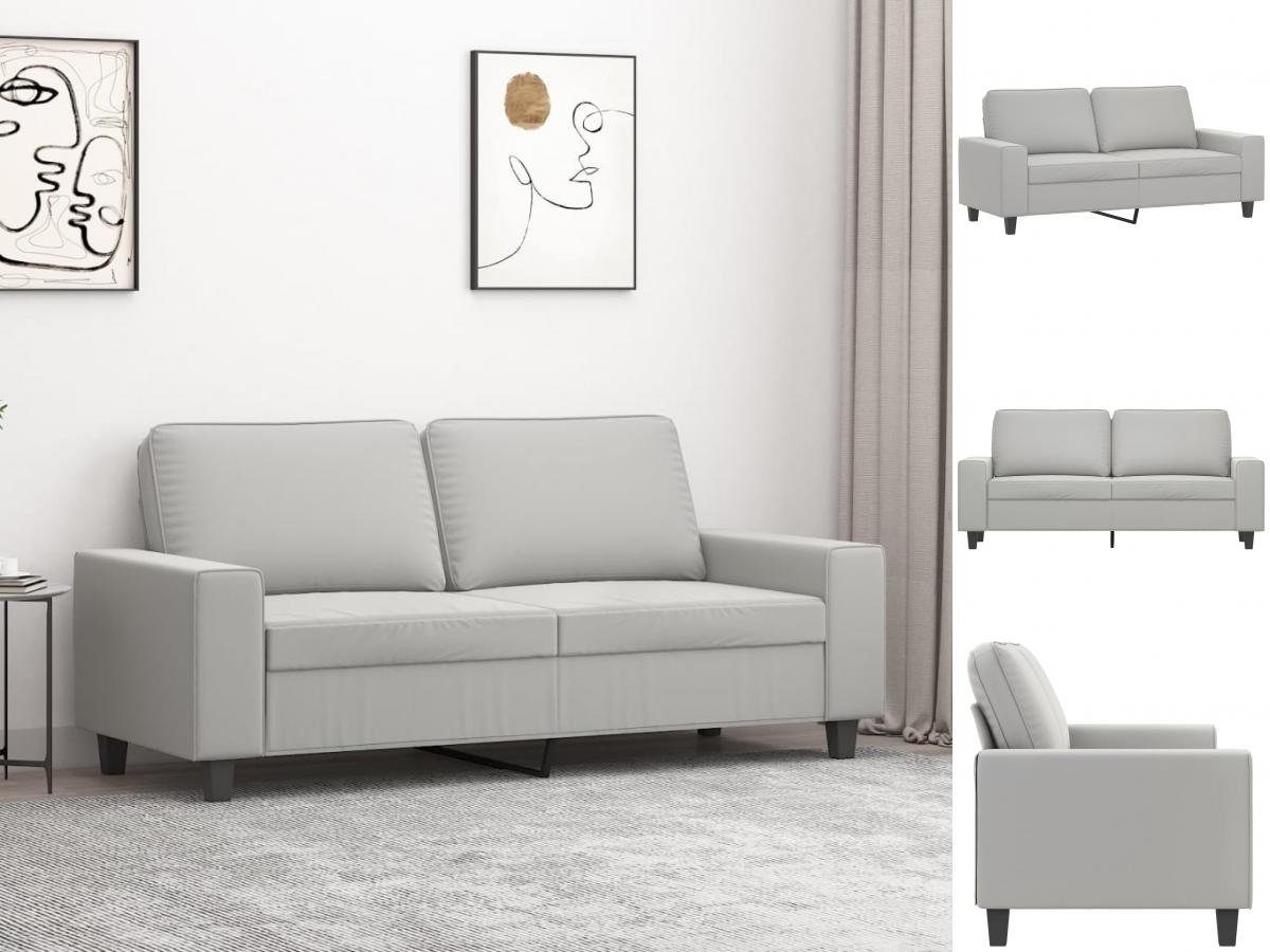 vidaXL Sofa 2-Sitzer-Sofa Hellgrau 140 cm Mikrofasergewebe Couch Stoff