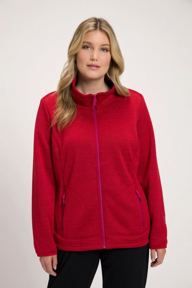 Ulla Popken Sweatjacke Strickfleece Jacke Teddyfleece Stehkragen Otto