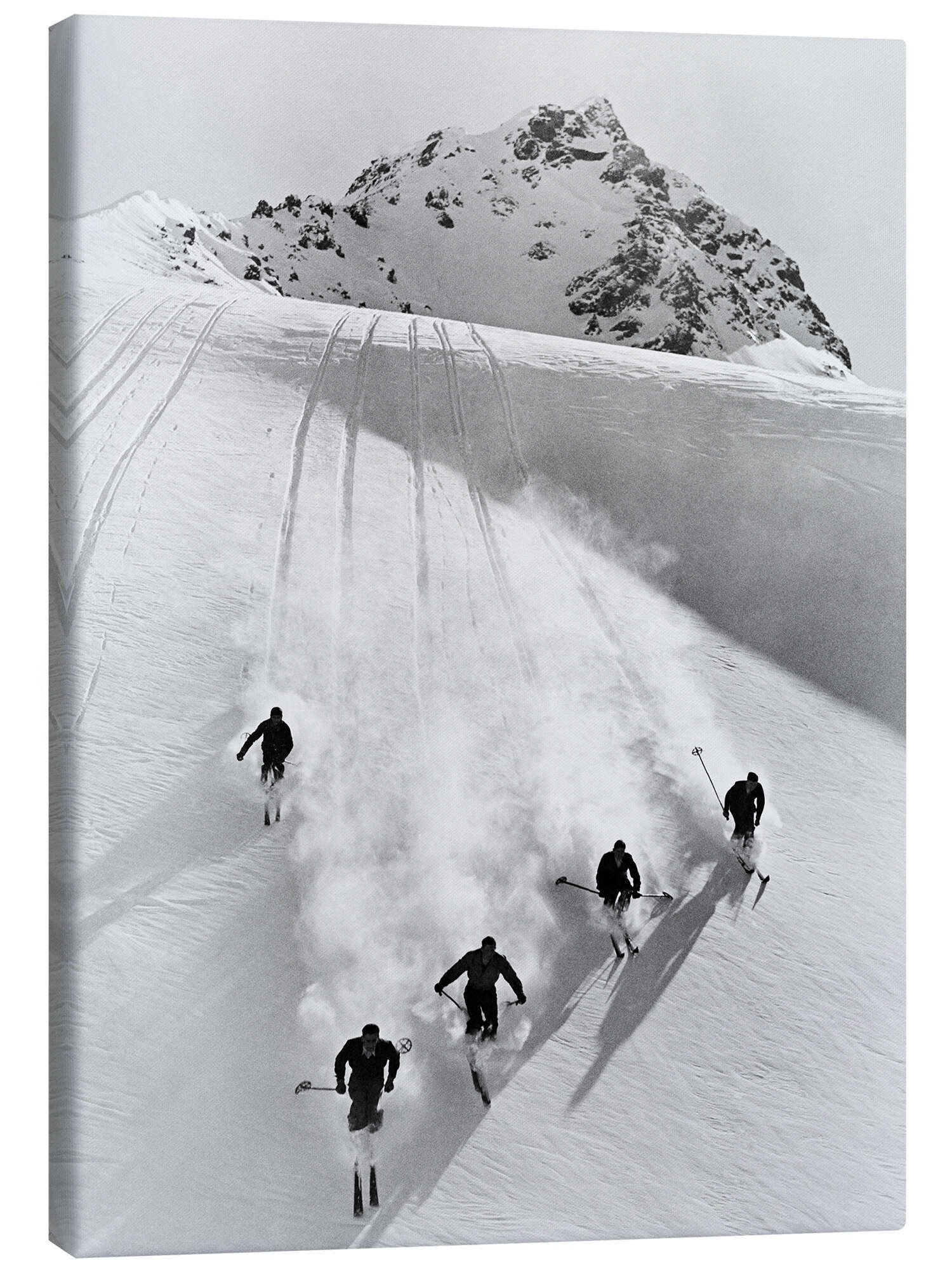 Posterlounge Leinwandbild Vintage Ski Collection Abfahrtslauf In Den