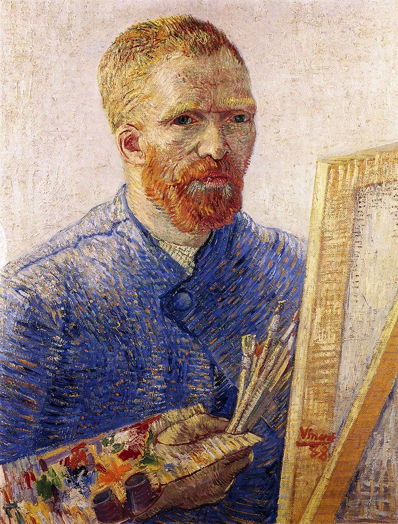 Kunstdruck Selbstbildnis vor der Staffelei Pinsel Palette Vincent van Gogh A3 053, (1 St)