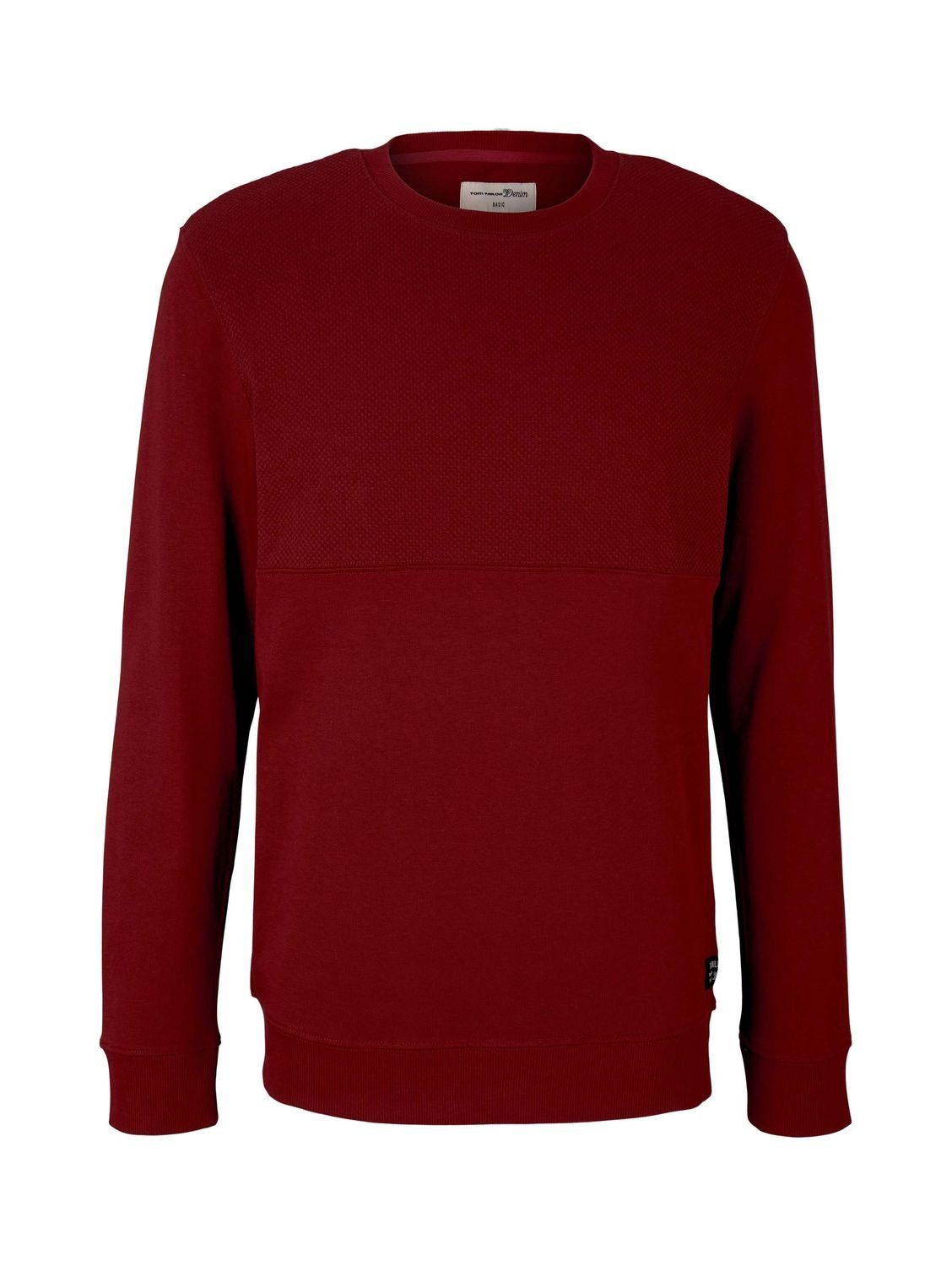 Tom Tailor Denim Sweatshirt Structure Crew Neck Aus Baumwolle