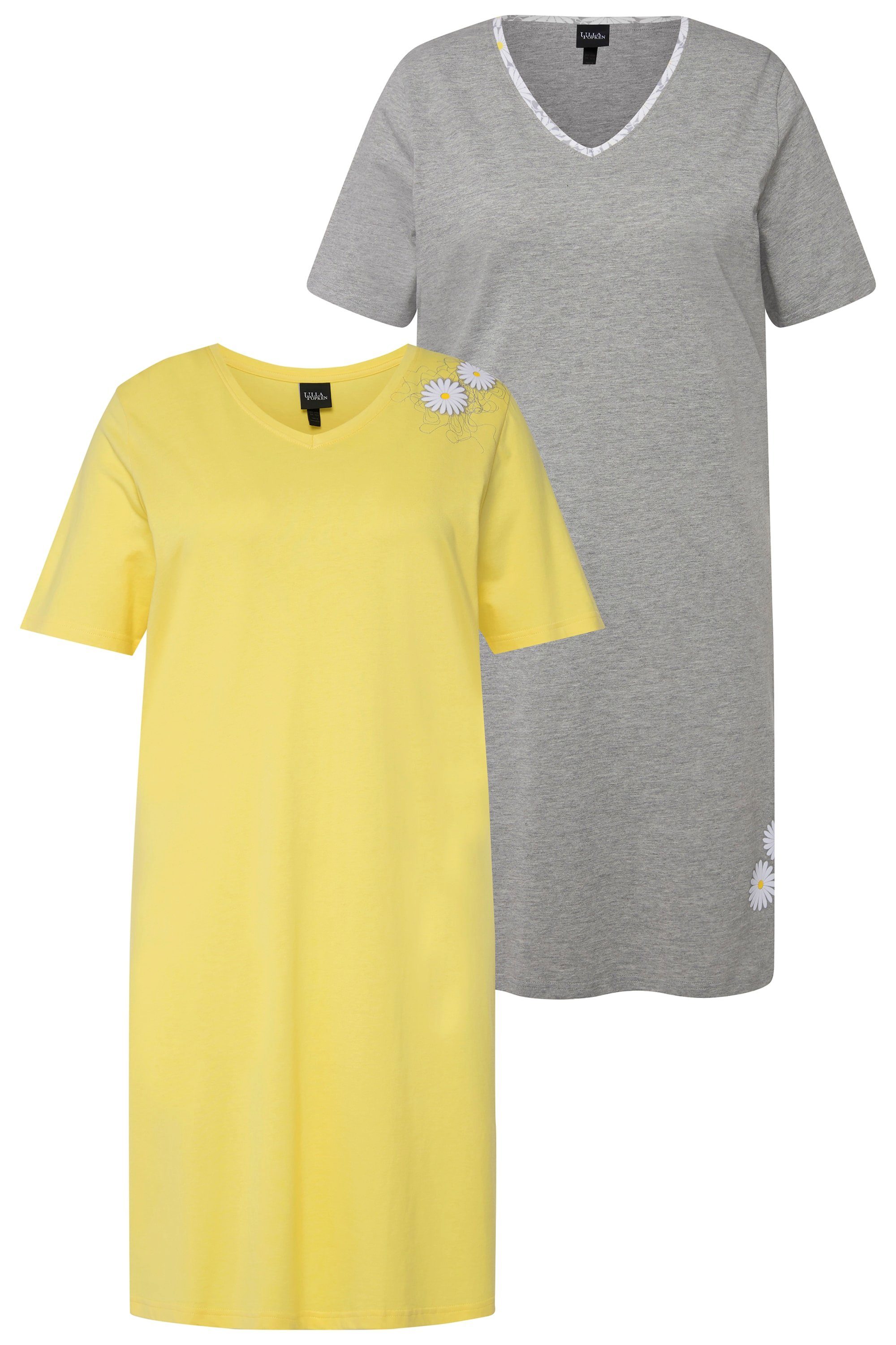 Ulla Popken Bigshirt Bigshirts 2er Pack Blumen Halbarm Modalmix