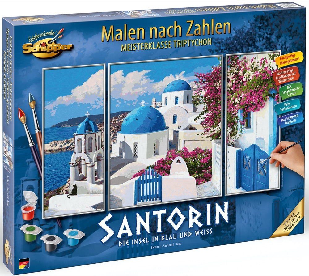 Schipper Malen nach Zahlen Master Triptychon 50x80cm Santorin 609260783