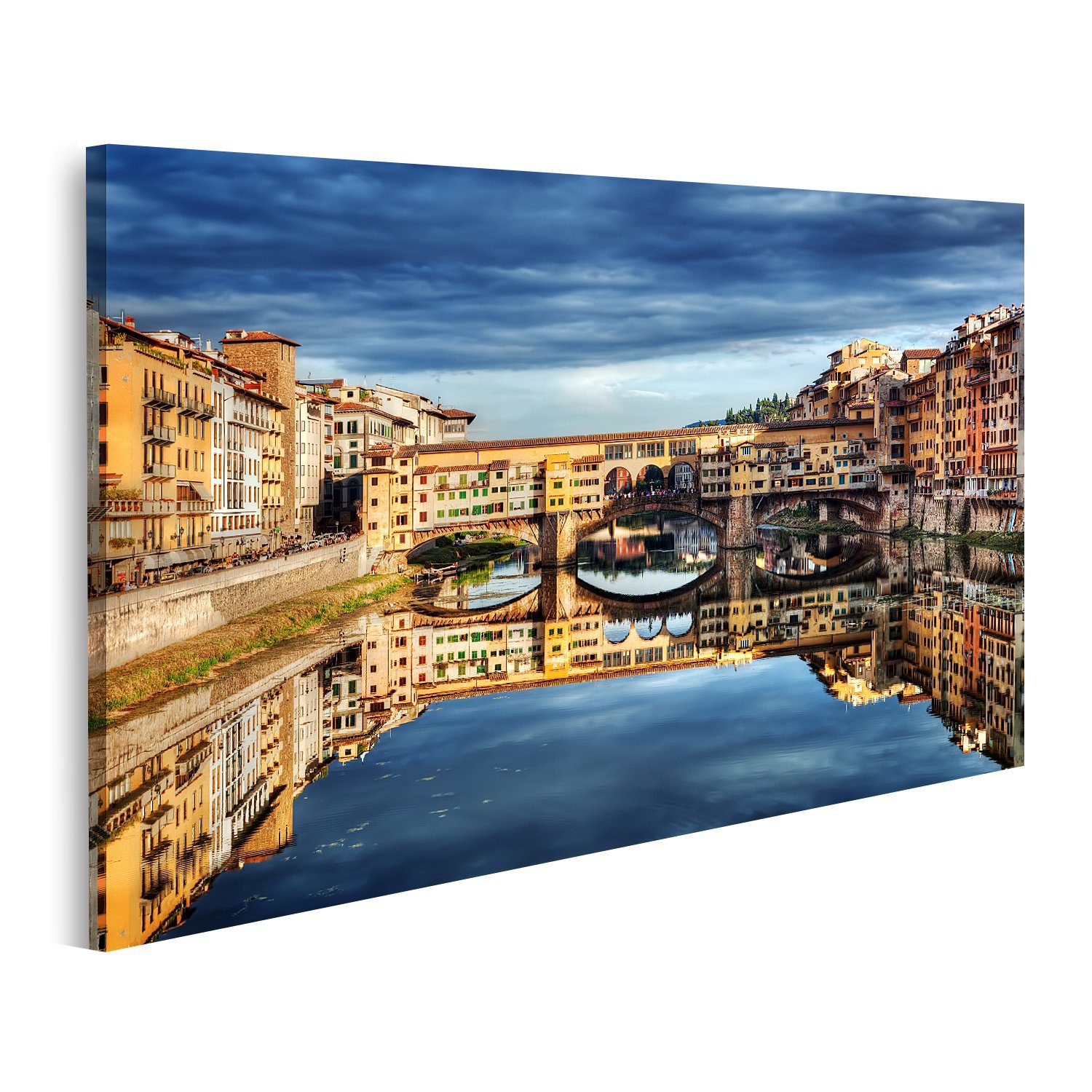 islandburner Leinwandbild Bild auf Leinwand Ponte Vecchio Brücke in Florenz Italien. Fluss Arno.