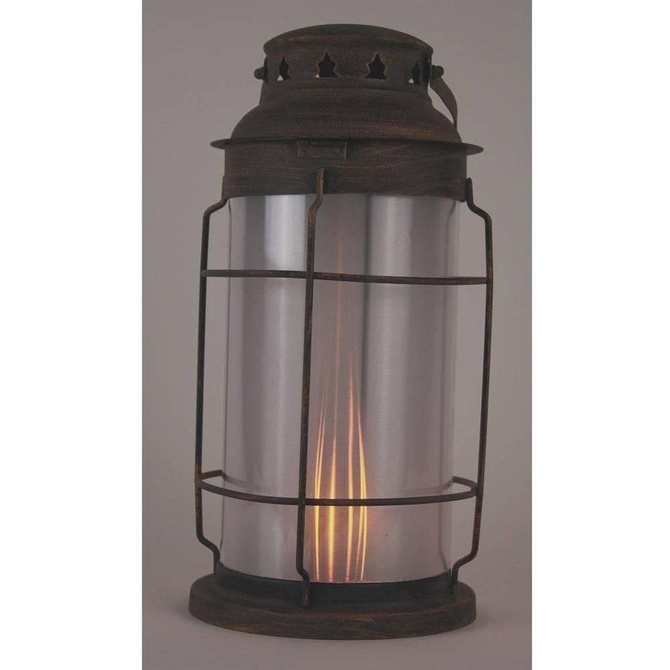 Fhs Led Dekolicht 34191 Metall Laterne Kupfer Mit Flammeneffekt