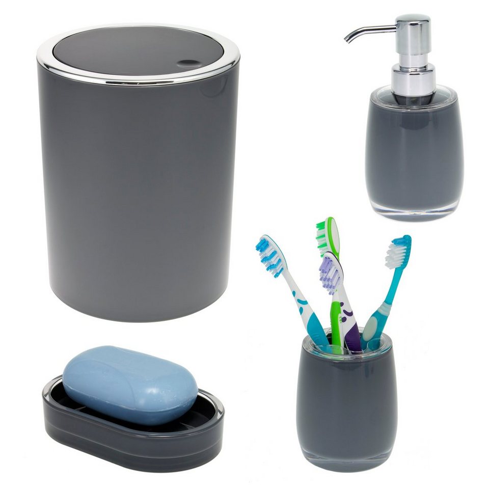 Bremermann Badaccessoire Set Badezimmer Set Zubehör Set 4 Tlg