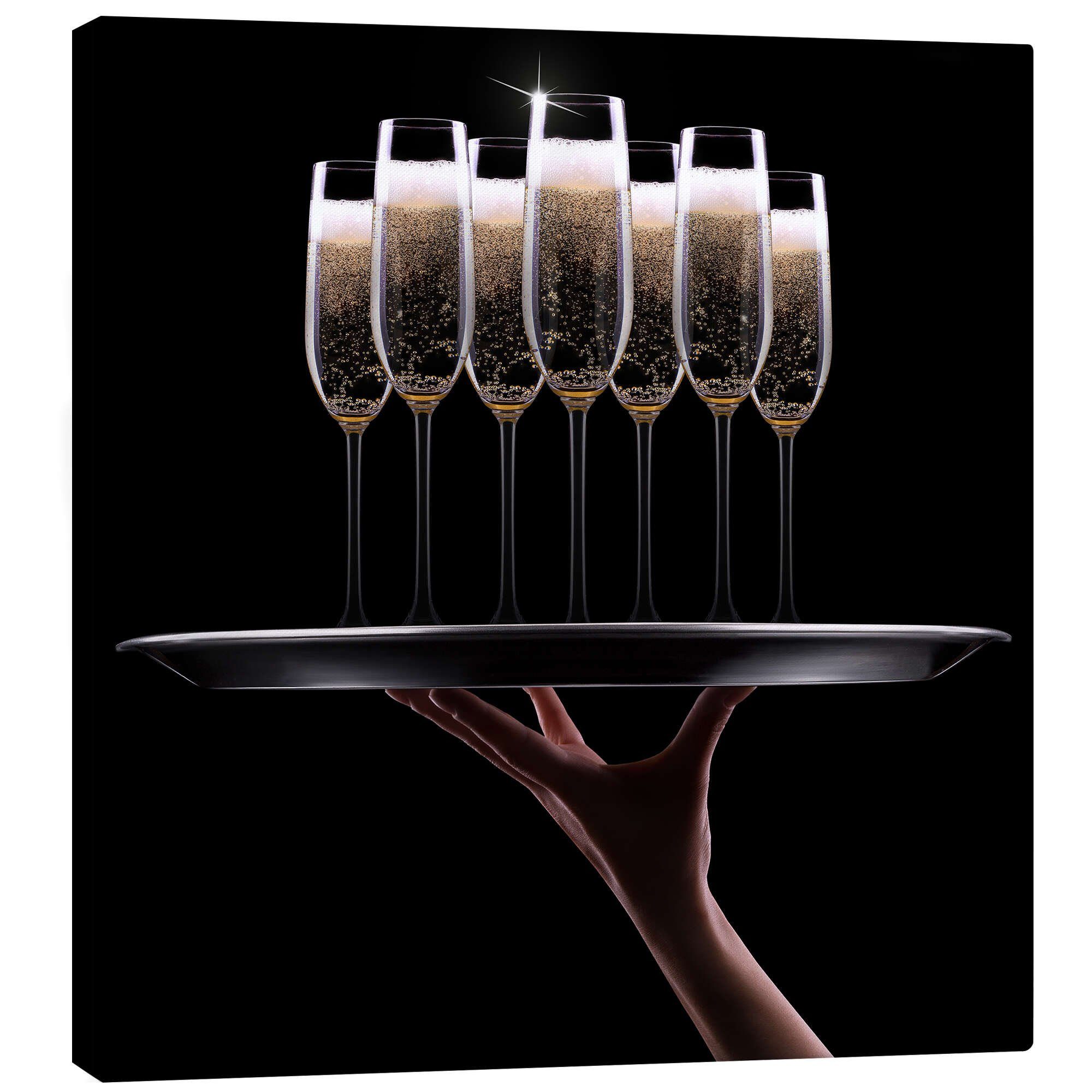 Posterlounge Leinwandbild Editors Choice Tablett Mit Champagner Bar