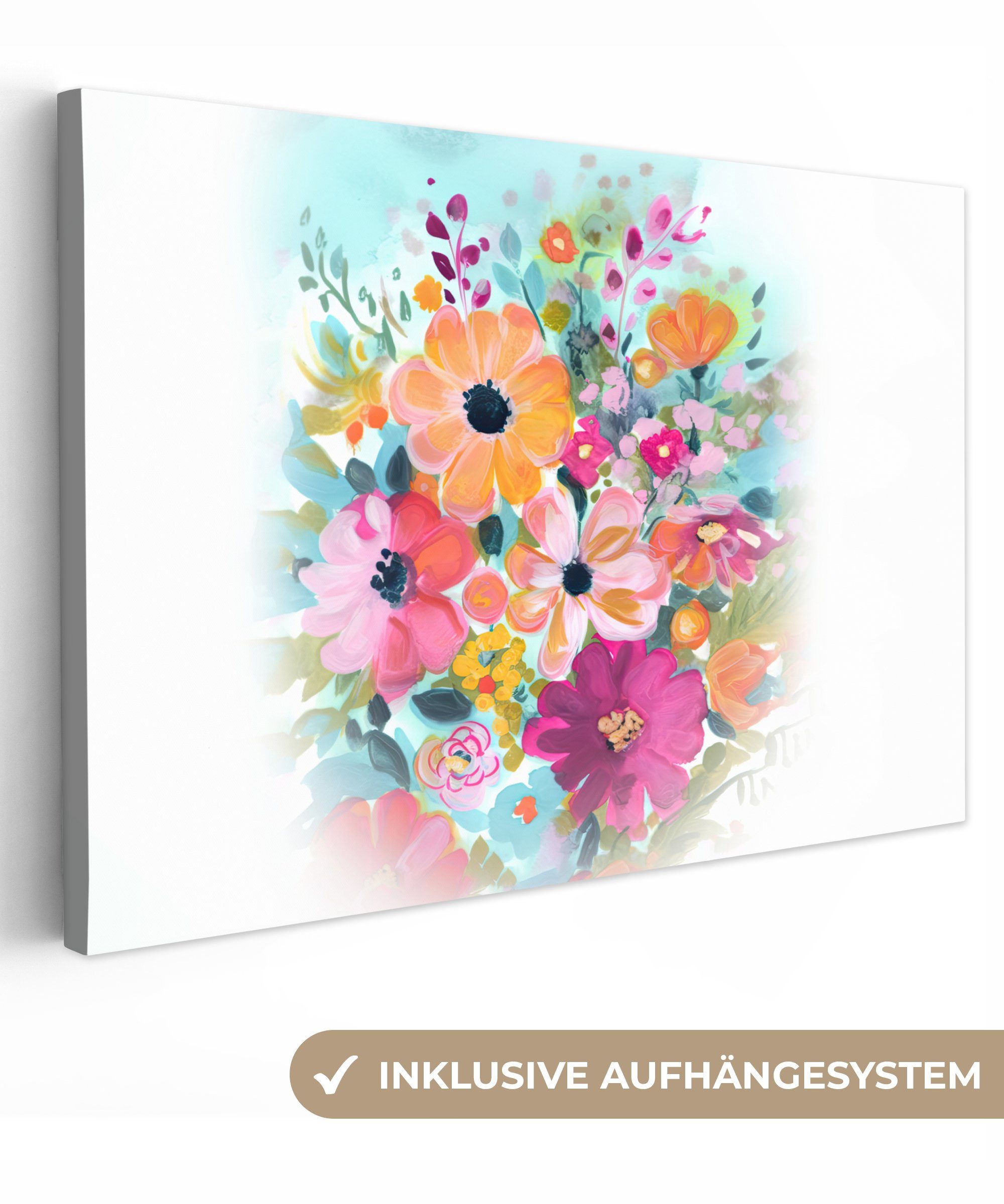 Onemillioncanvasses® Leinwandbild Blumen Farben Blumenstrauß