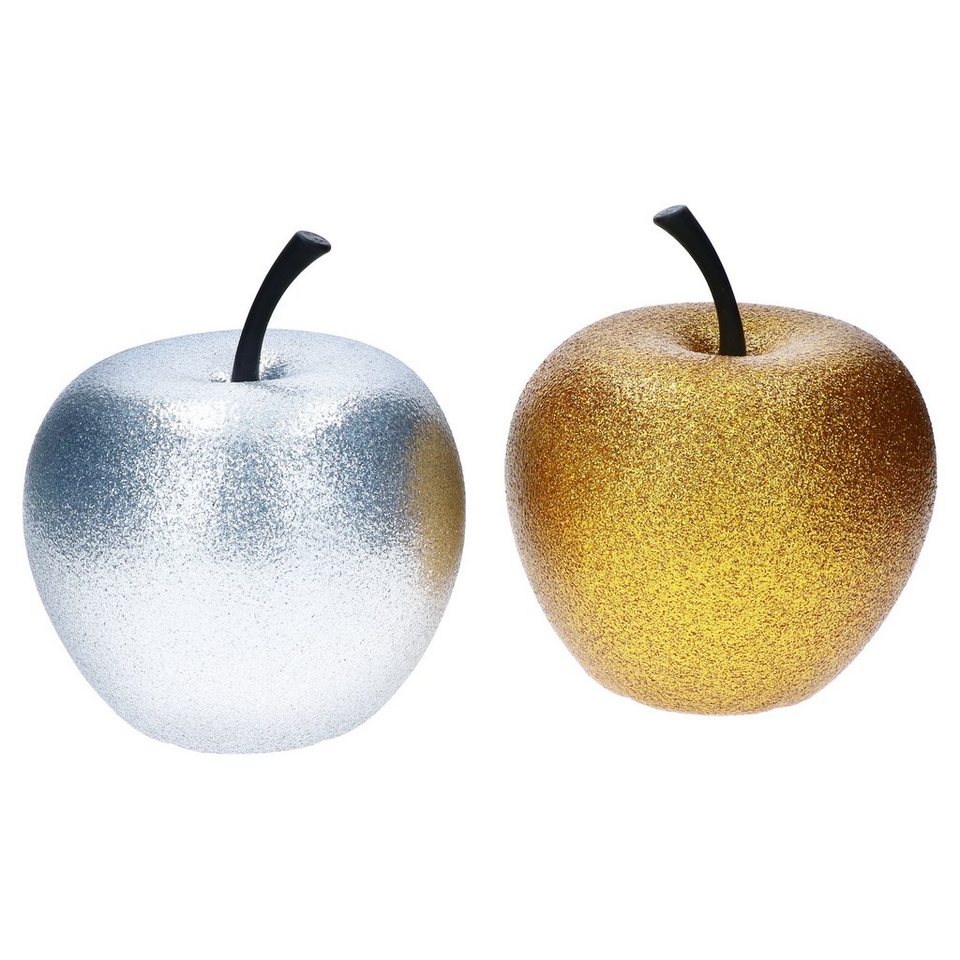 Mambocat Dekofigur Pottery Pots 2er Set Apfel Silber And Gold Größe Xs
