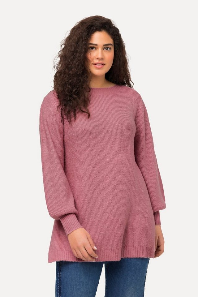 Ulla Popken Strickpullover Pullover A Linie U Boot Ausschnitt Langarm