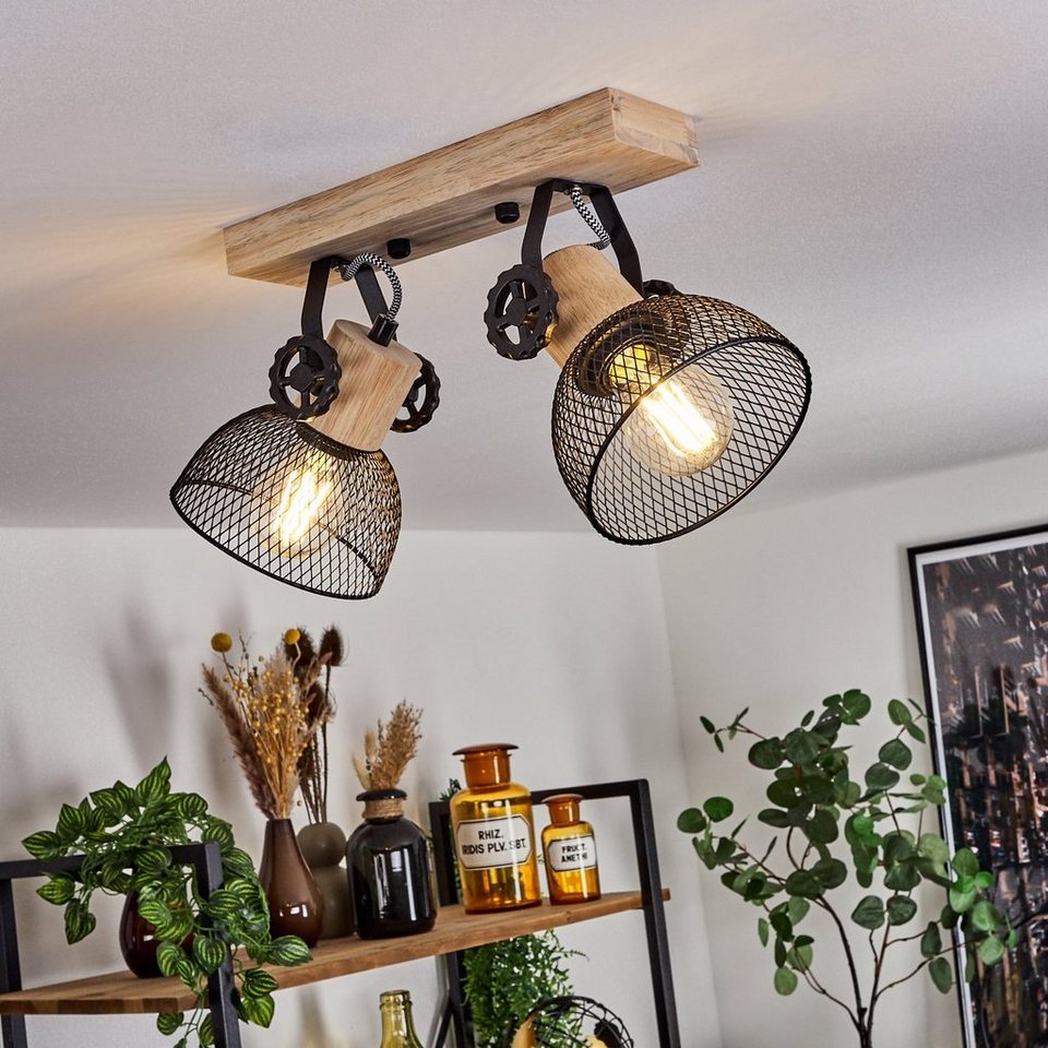 Hofstein Deckenleuchte Cotes Deckenlampe Im Vintage Design Aus Holz