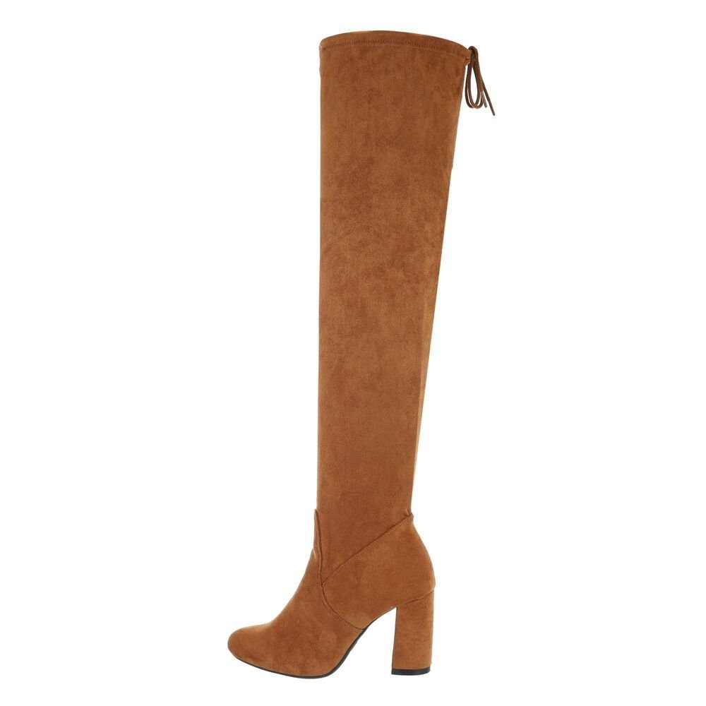 Ital Design Damen Party And Clubwear Overkneestiefel Blockabsatz High