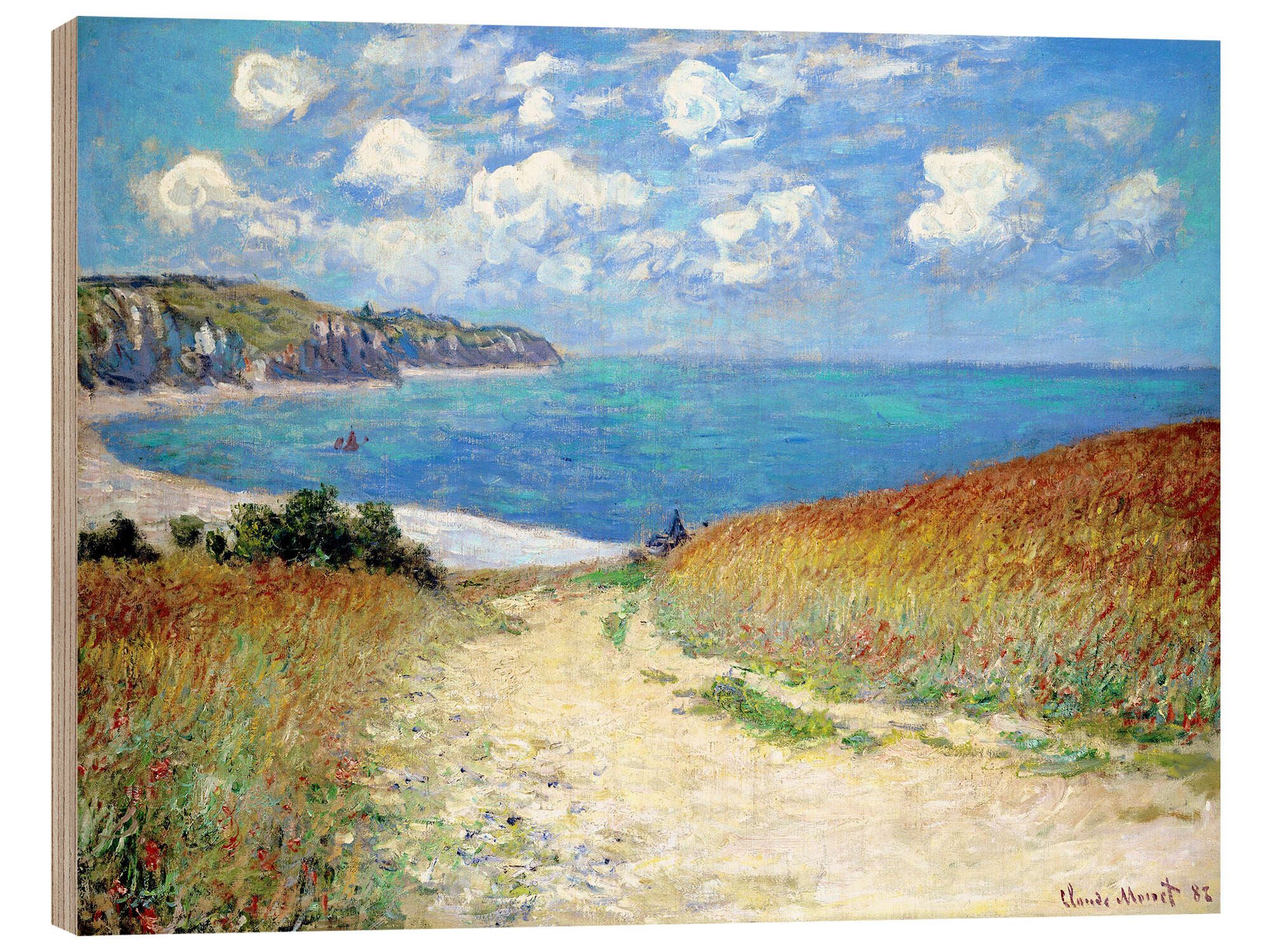 Posterlounge Holzbild Claude Monet Strandweg Durch Den Weizen Bei