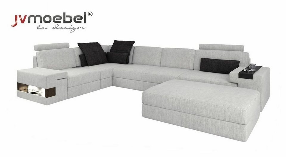 Jvmoebel Ecksofa Designer Sofa Couch Ecksofa Mit Hocker Polster