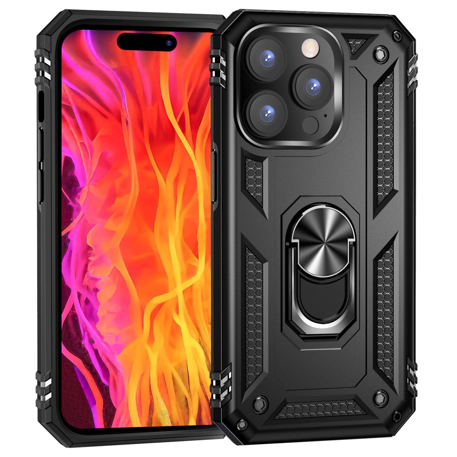 Nalia Smartphone Hülle Apple Iphone 15 Pro Max Military Style Ring