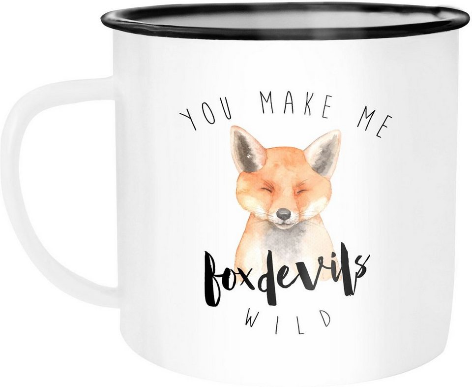 Moonworks Tasse Emaille Tasse Becher You Make Me Foxdevilswild