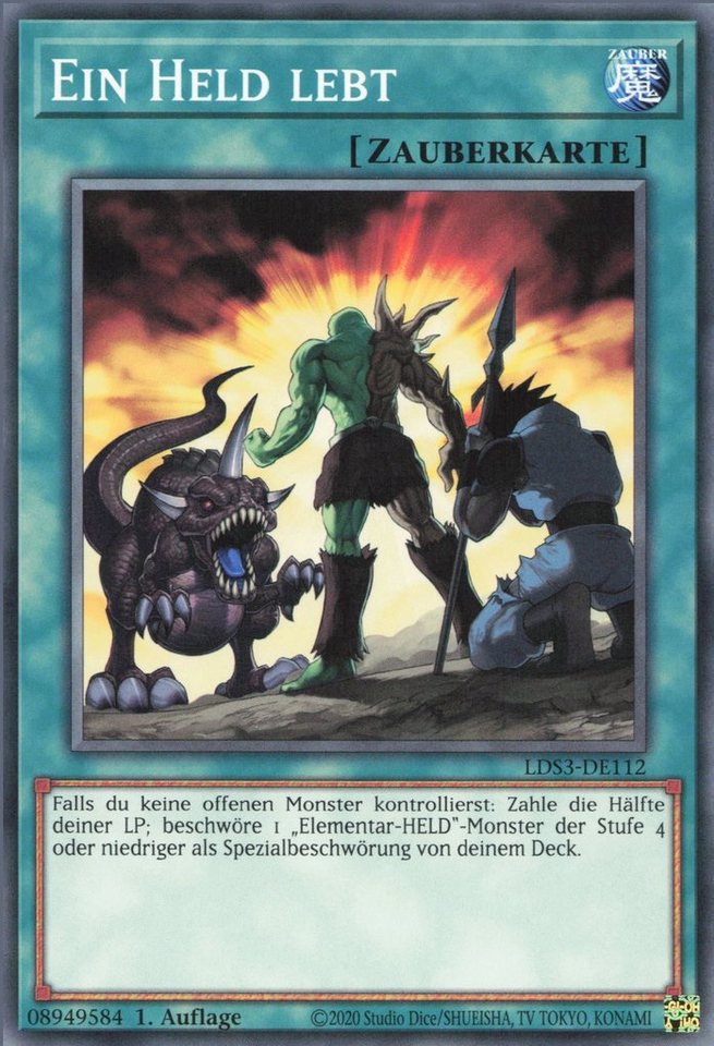 Recollectibles Sammelkarte Yugioh Karte Ein Held Lebt Deutsch Yu Gi Oh