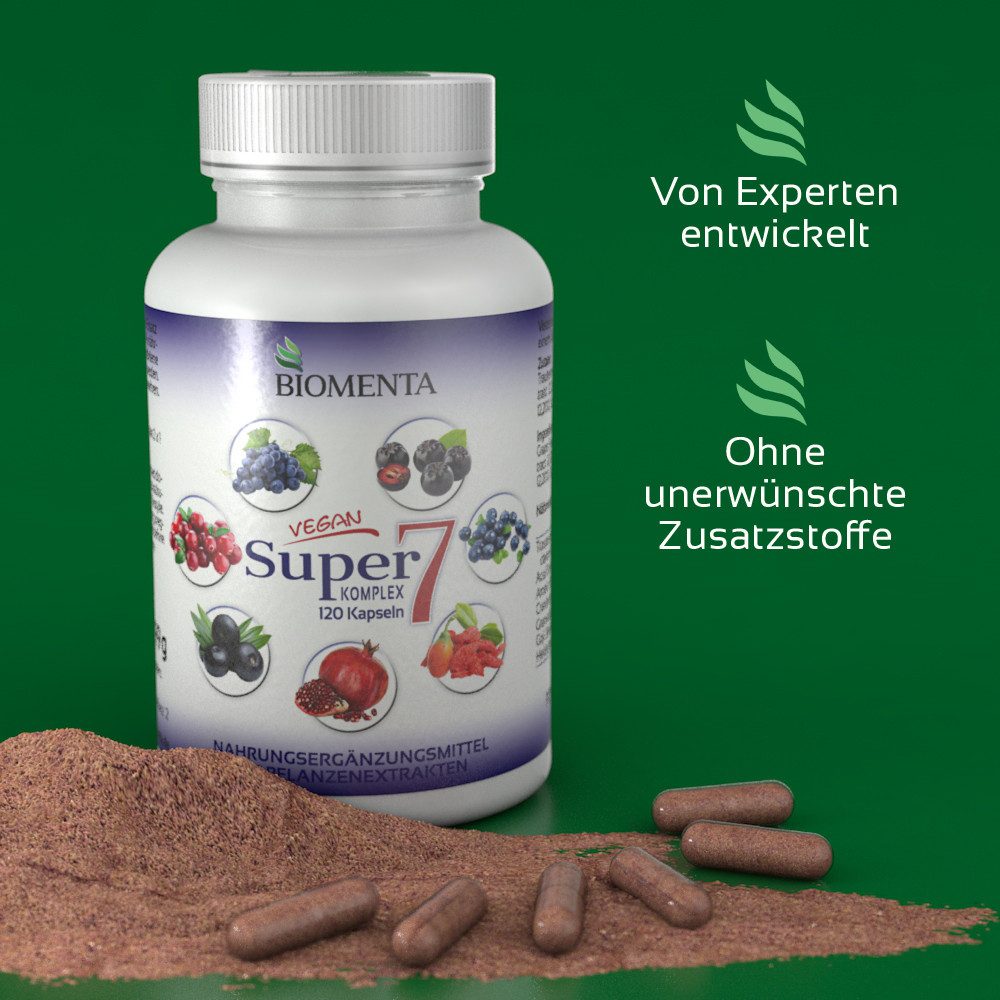 BIOMENTA Super 7 - 120 Multifrucht Beerenmix Kapseln: OPC, Goji uvm ...