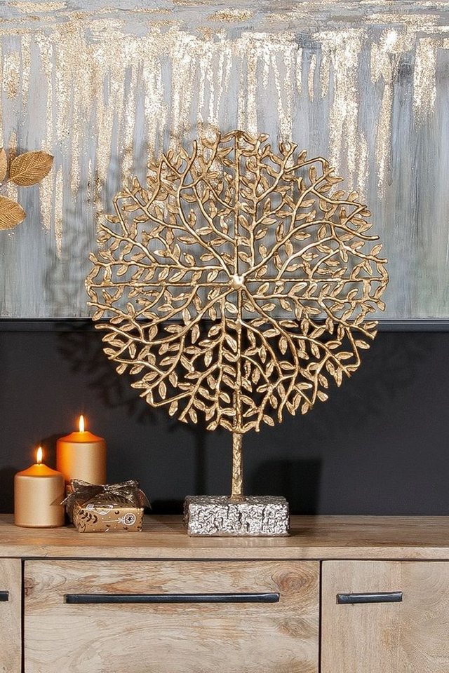 Gilde Dekofigur Gilde Skulptur Tree Gold H 64cm X B 48cm X T 11cm