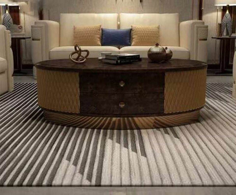 Jvmoebel Couchtisch Designer Holz Leder Tisch Schubladen Beistell Couch