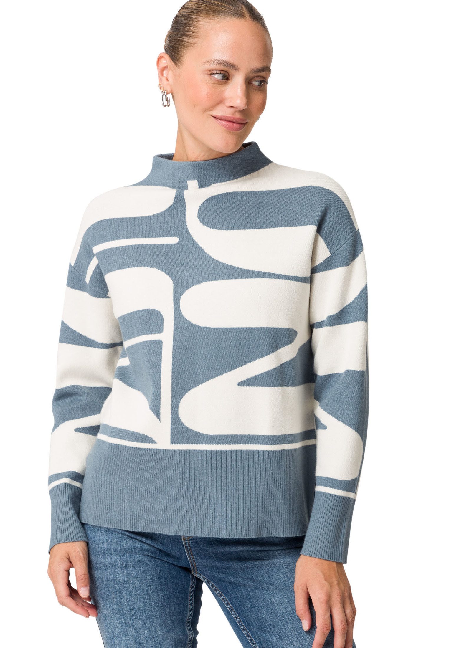 Zero Strickpullover zero Strickpullover mit Allover-Muster (1-tlg ...