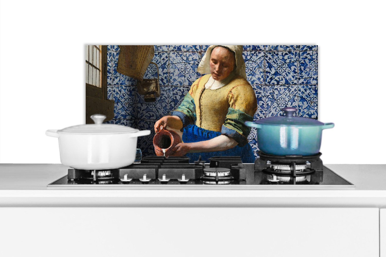 Muchowow Küchenrückwand Milchmädchen Delfter Blau Vermeer Gemälde