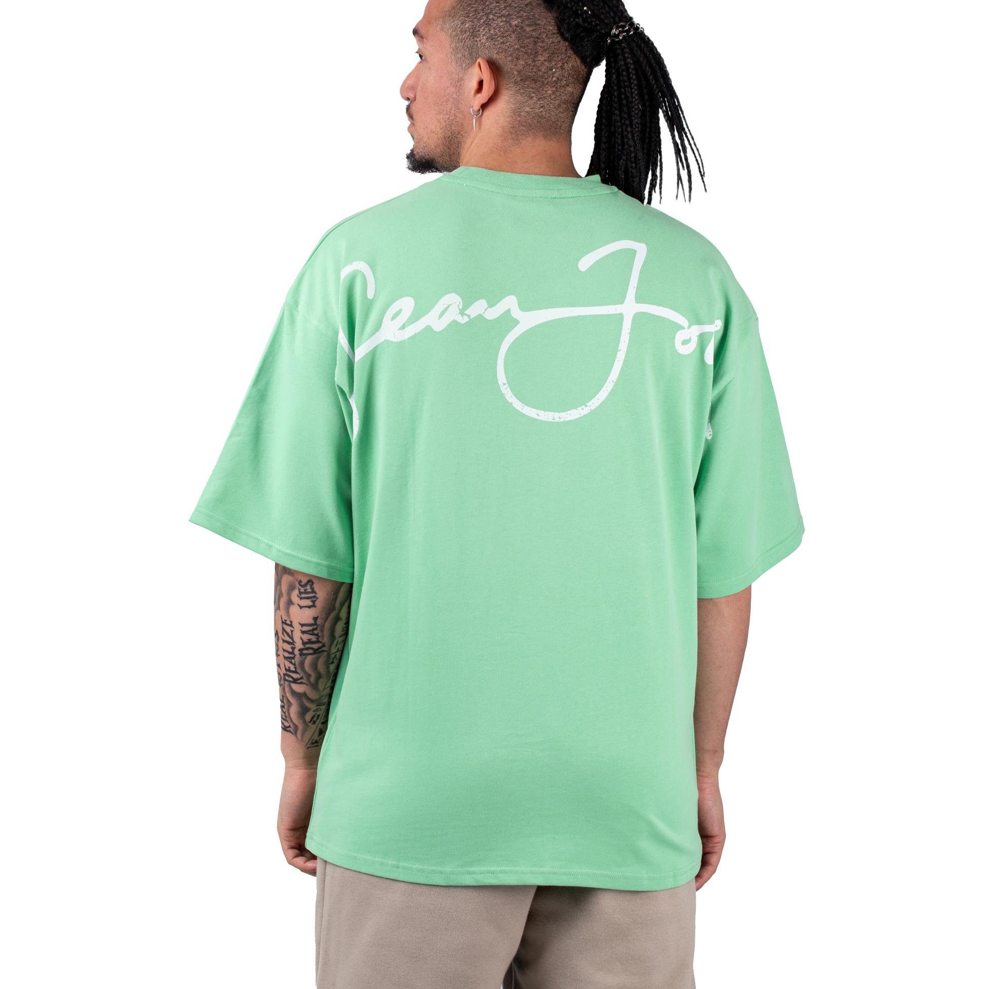 Sean John T-Shirt Herren JM231-022-02 SJ Script Logo Backprint Peached ...