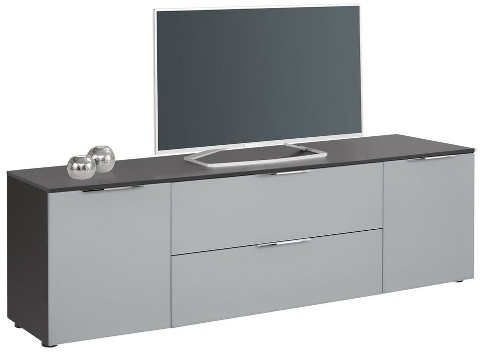 Möbelando Lowboard 78216592 In Anthrazit Glas Seidengrau Matt Mit