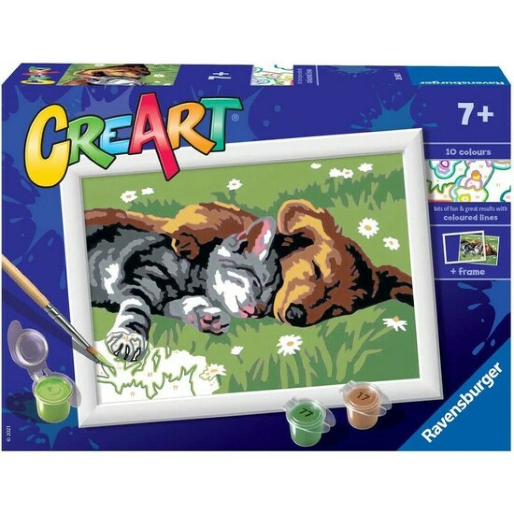 Ravensburger Malen nach Zahlen CreArt - Serie E: Hund und Katze schlafen süß