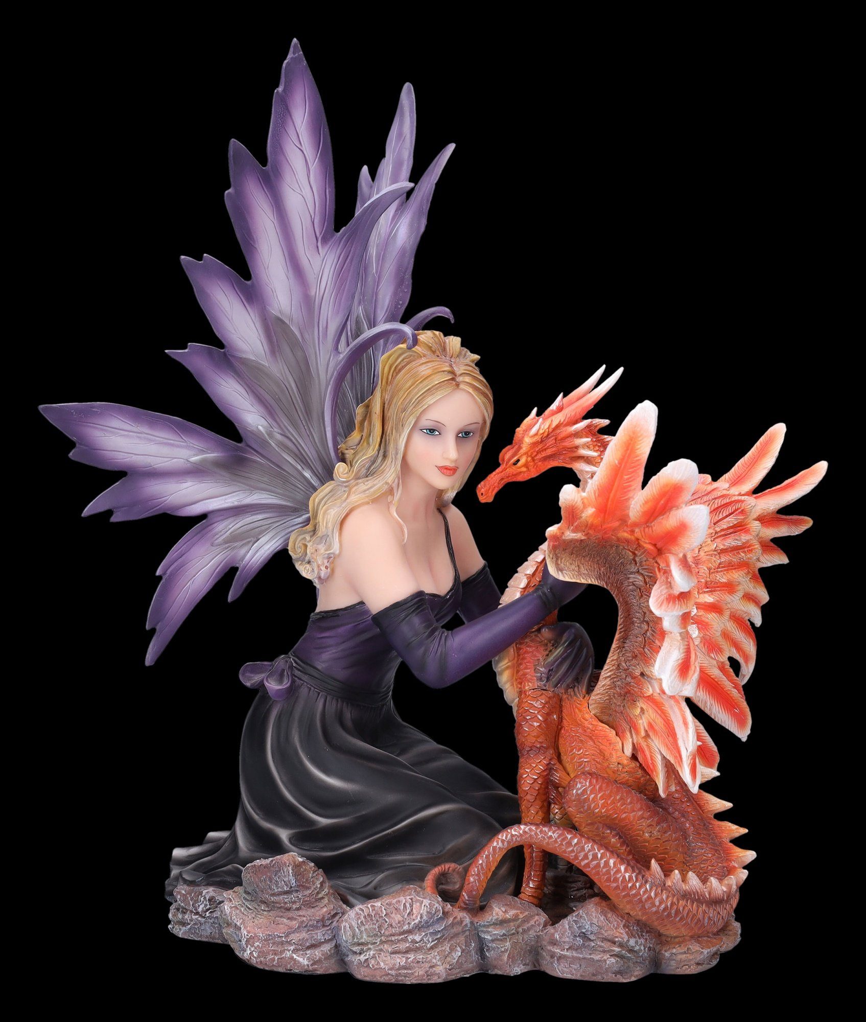 Figuren Shop Gmbh Fantasy Figur Elfenfigur Tiara Mit Feuerdrache