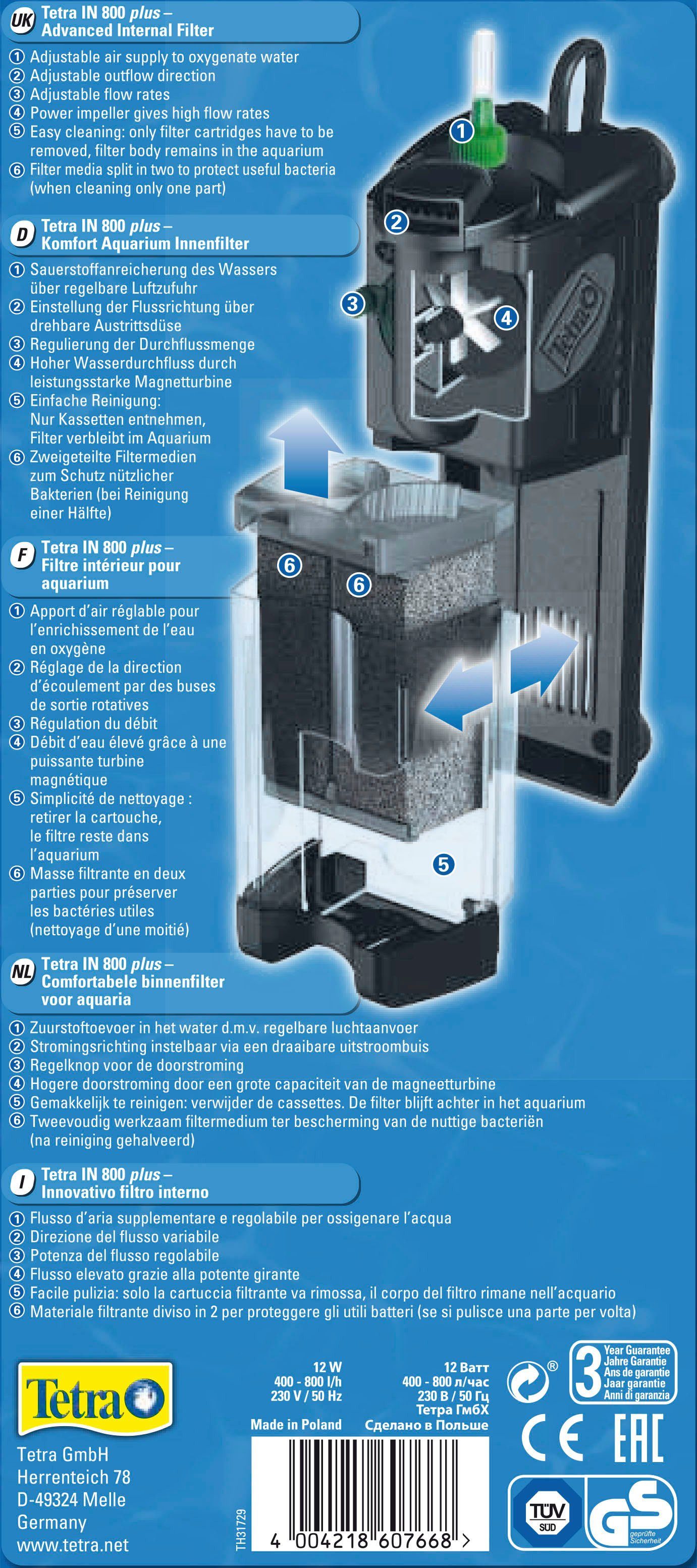 ᐅ Tetra Aquariumfilter IN plus 800, für Aquarien von 80-150 l | OTTO