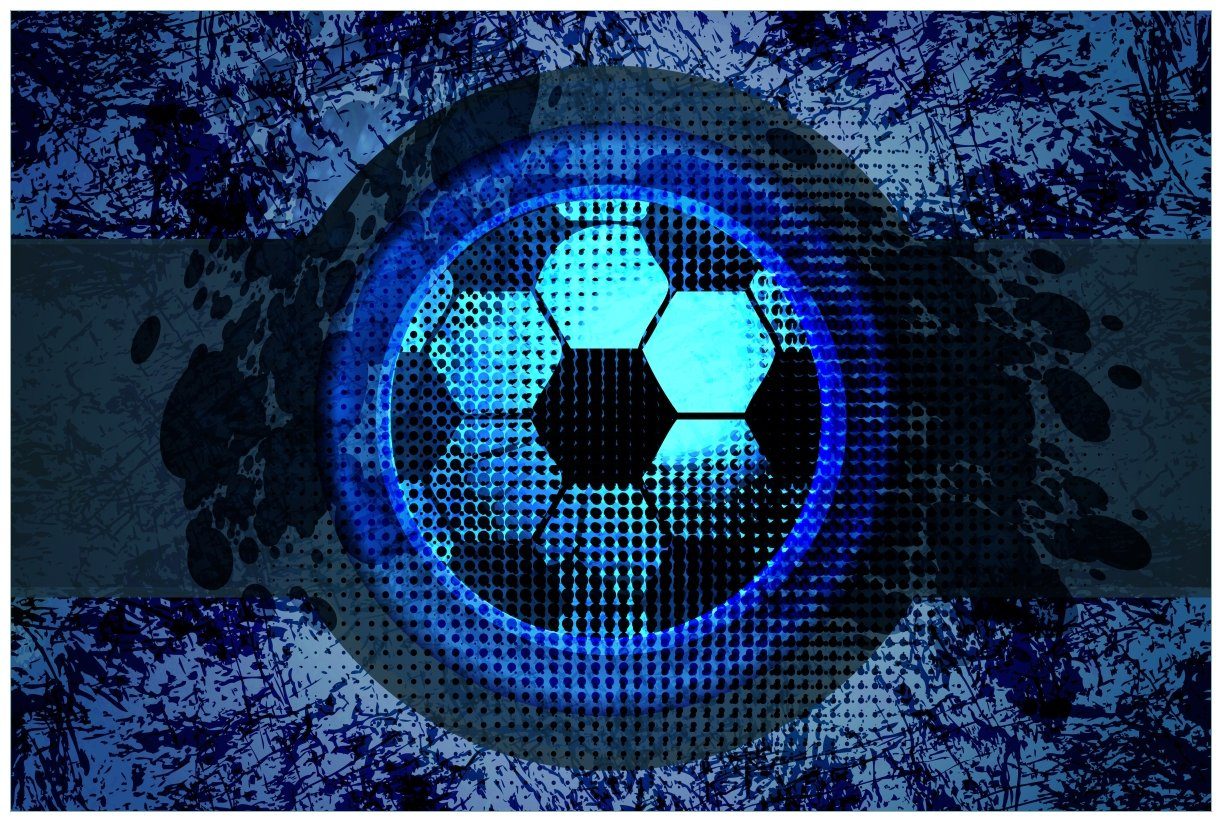 Wallario Wandfolie Fußball Design Abstraktes Muster In Blau In