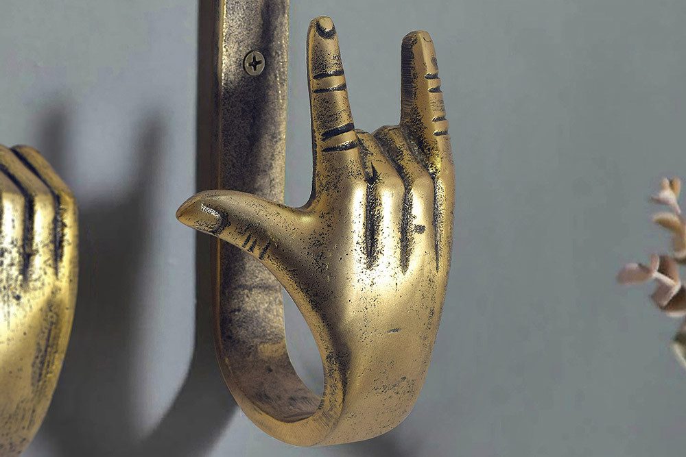 riess-ambiente Wandgarderobe FINGERS messing, Metall · Dekoration ...