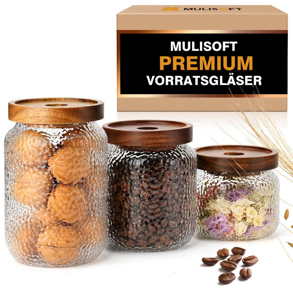 Mulisoft Vorratsglas 3er Set Vorratsgläser 300500700 Ml 3 Tlg