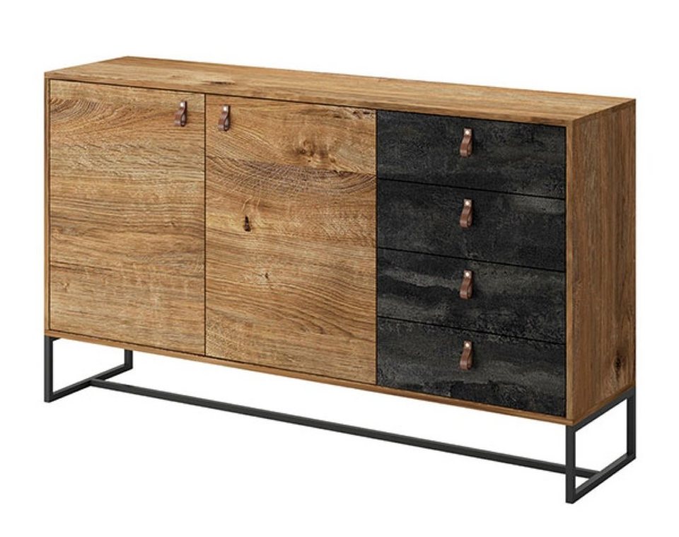 Feldmann Wohnen Sideboard Dark Dark 1 St Sideboard Mit 4 Schubladen