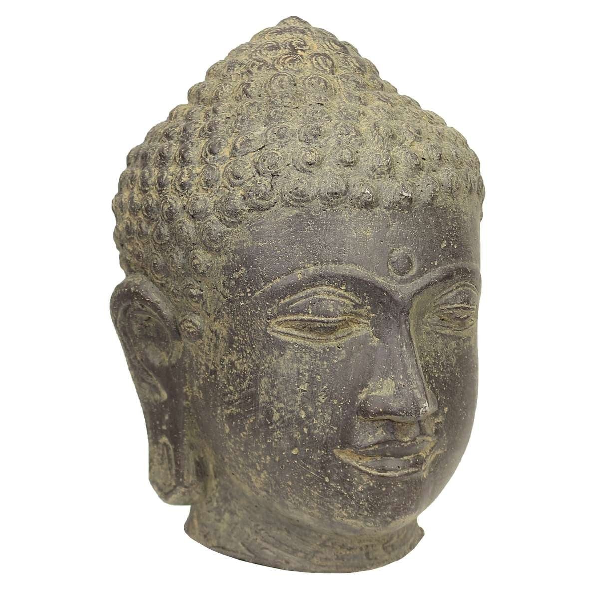Oriental Galerie Dekofigur Buddha Kopf Gartenfigur Aus Lavastein 33 Cm