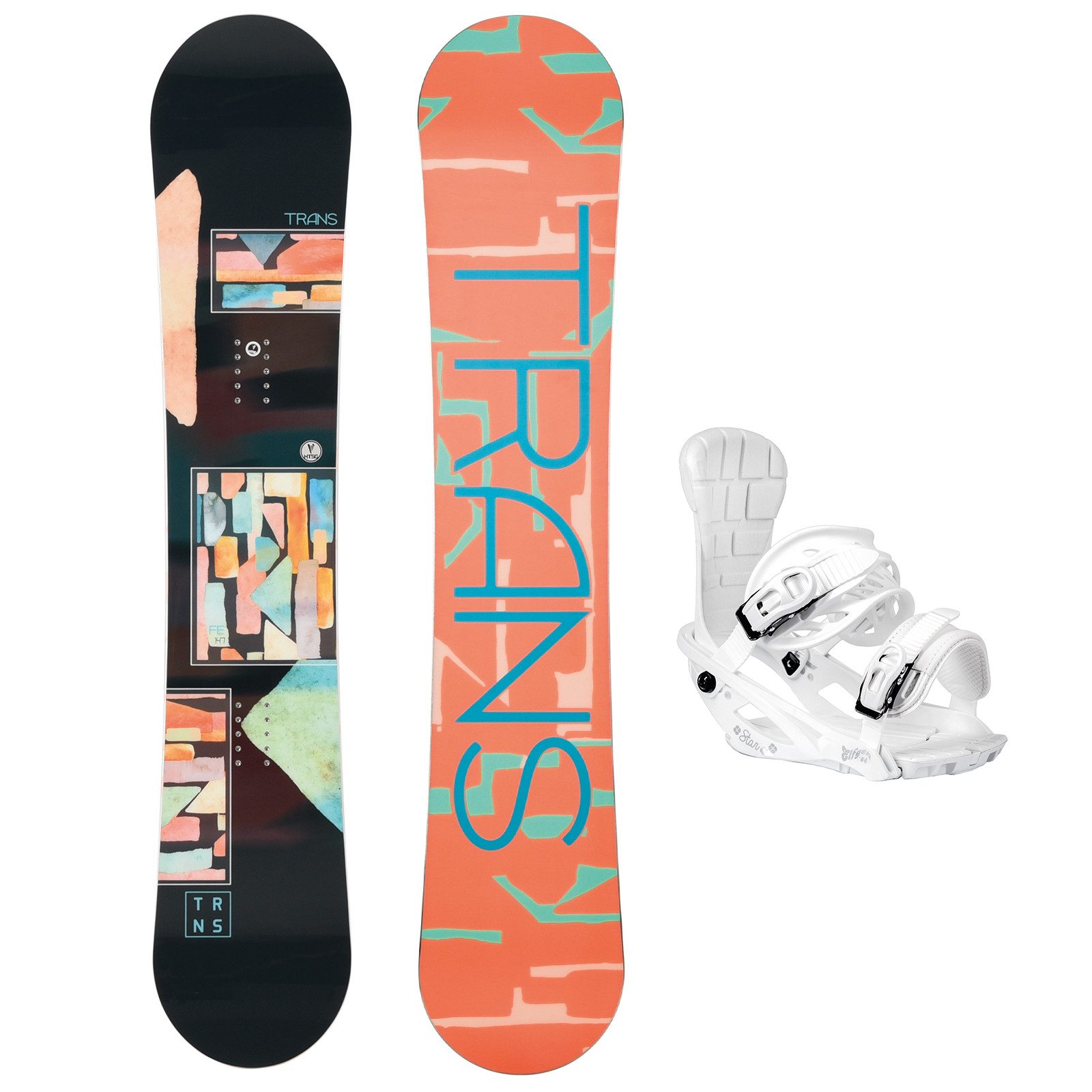 TRANS Snowboard Trans Damen Snowboard Set FE 142 cm Schwarz + Pipe M ...