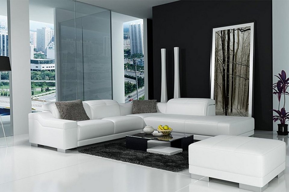 Jvmoebel Ecksofa Designer Sofa Couch Ecksofa Mit Hocker Polster