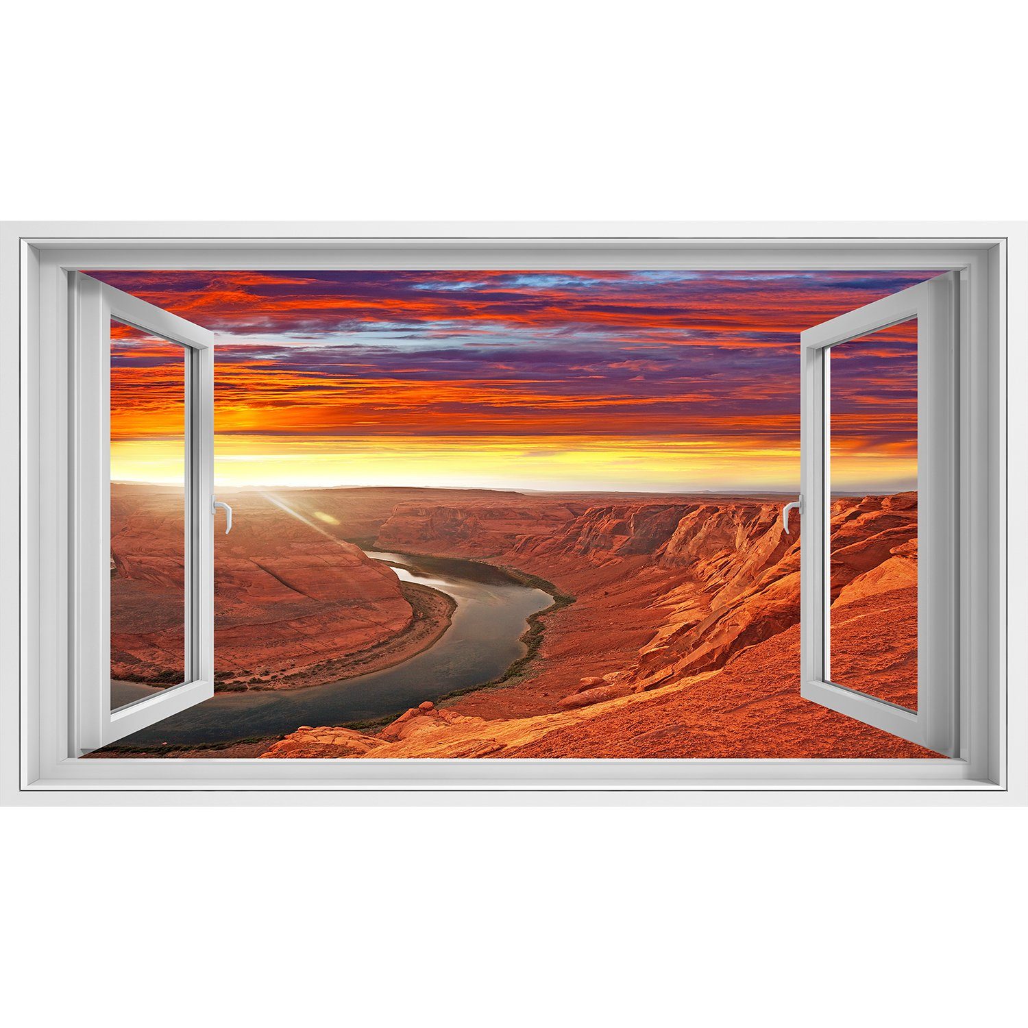 islandburner Leinwandbild Fensterblick Horse Shoe Bend Arizona Grand Canyon at Sunset Sagenhafte