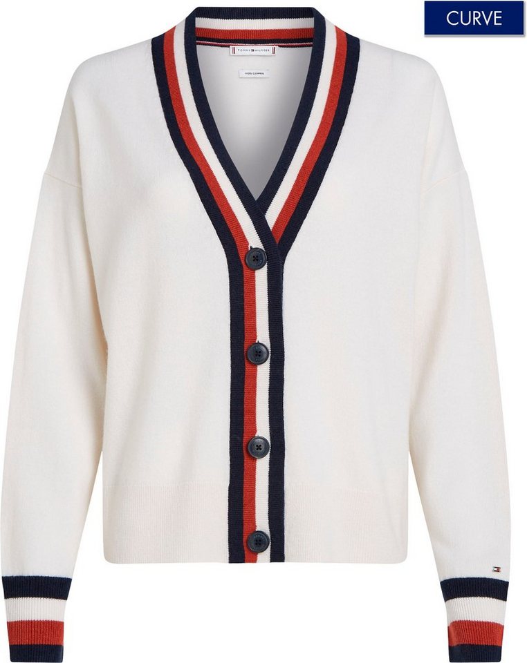 Tommy Hilfiger Curve Strickjacke Crv Global Stp Wool Cash Cardi Große
