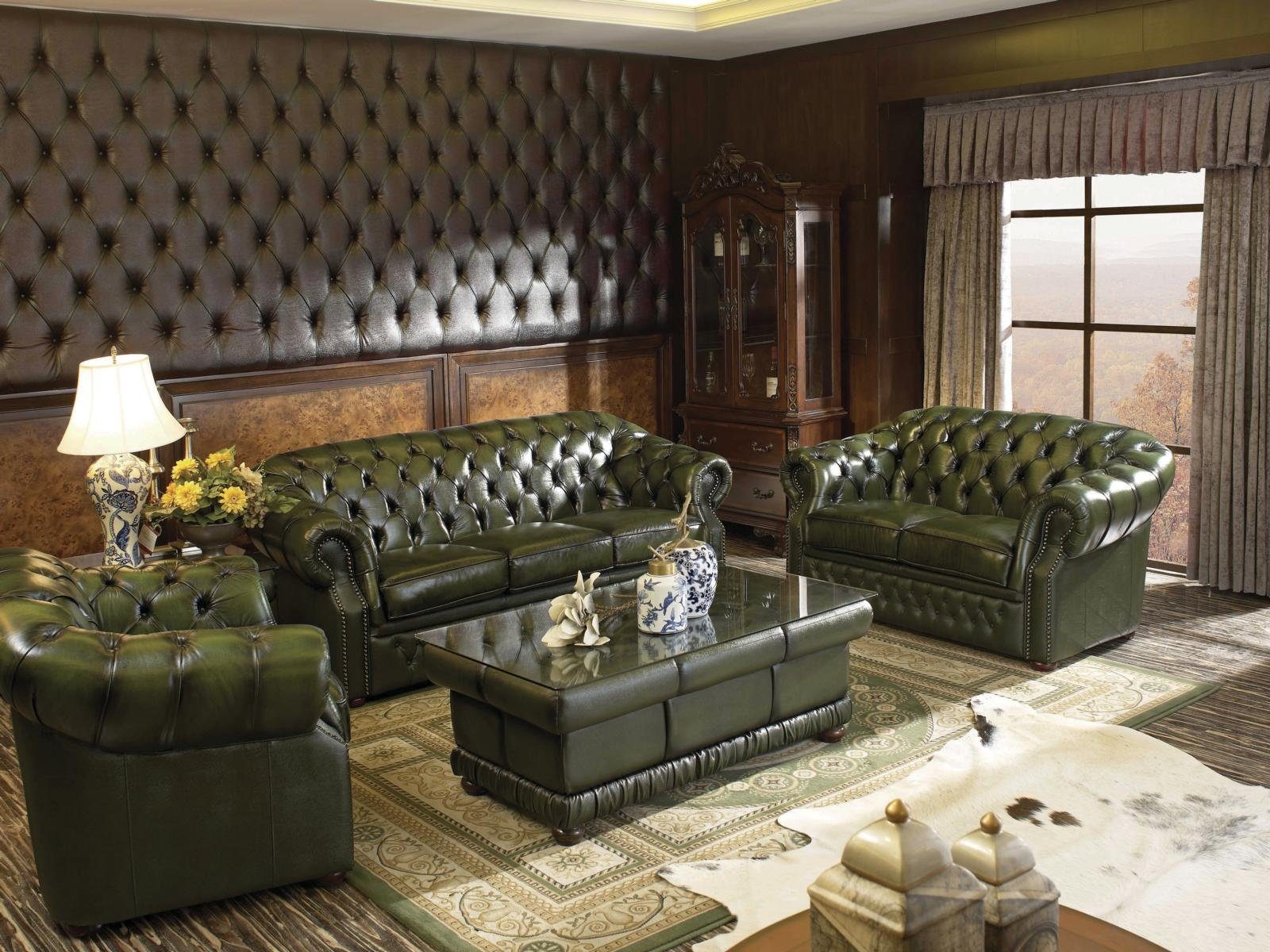 Echtleder Sofa 3 2 1