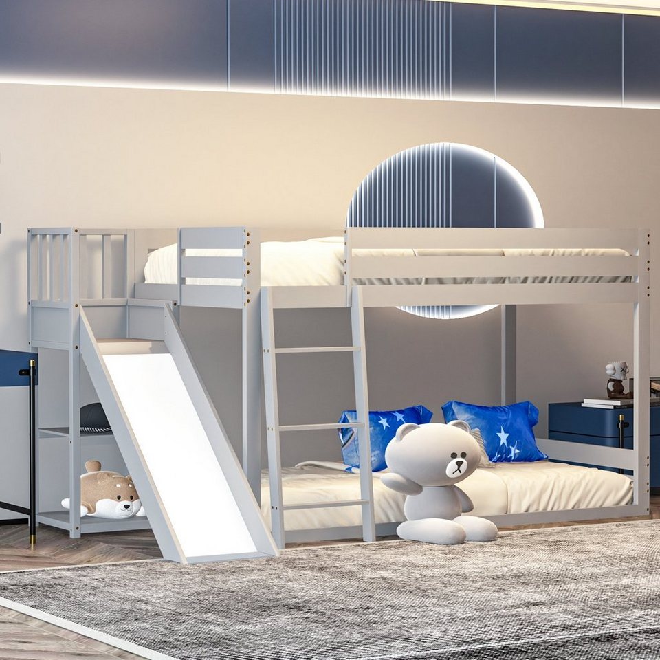 Merax Etagenbett Mit Rutsche Leiter Und Regal Hochbett 90x200 Cm Mit