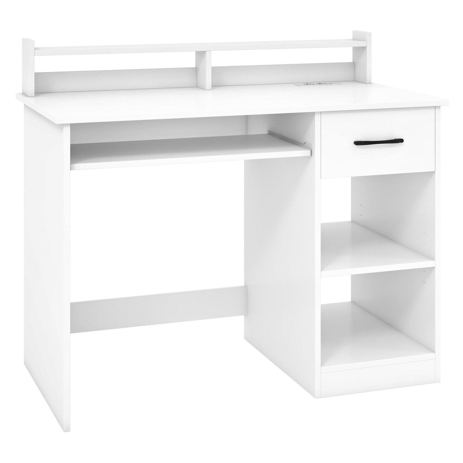 Costway Schreibtisch Mit Ladestation Tastaturablage 105x55x89cm