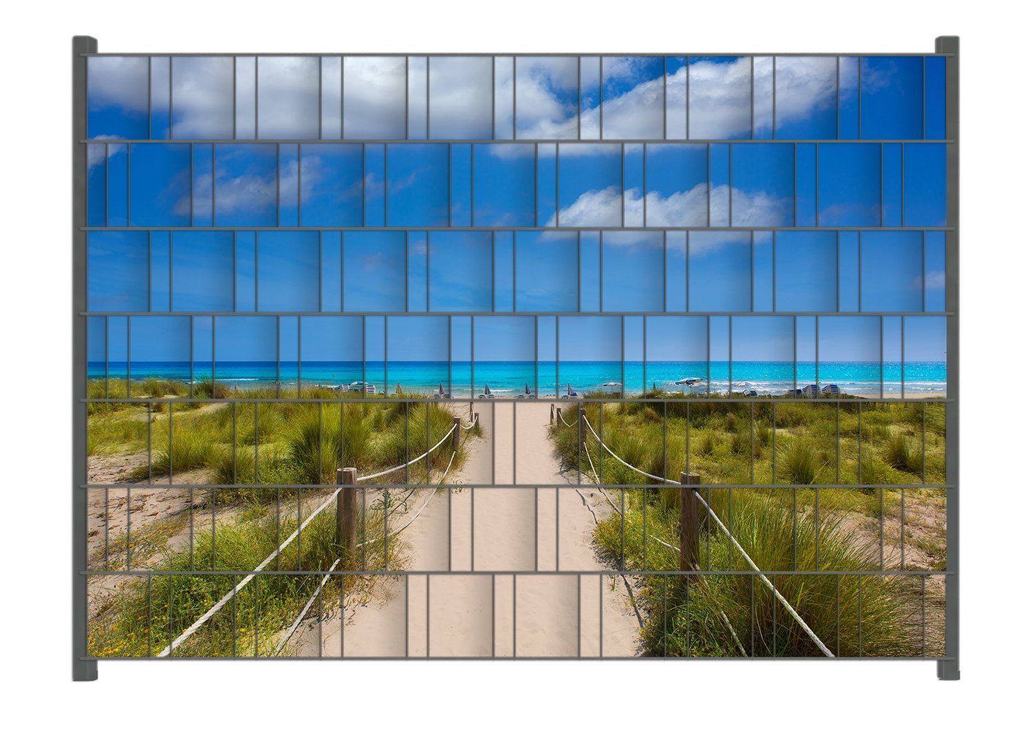 Wallario Sichtschutzstreifen Sandweg Zum Blauen Meer Mit Blauem Himmel