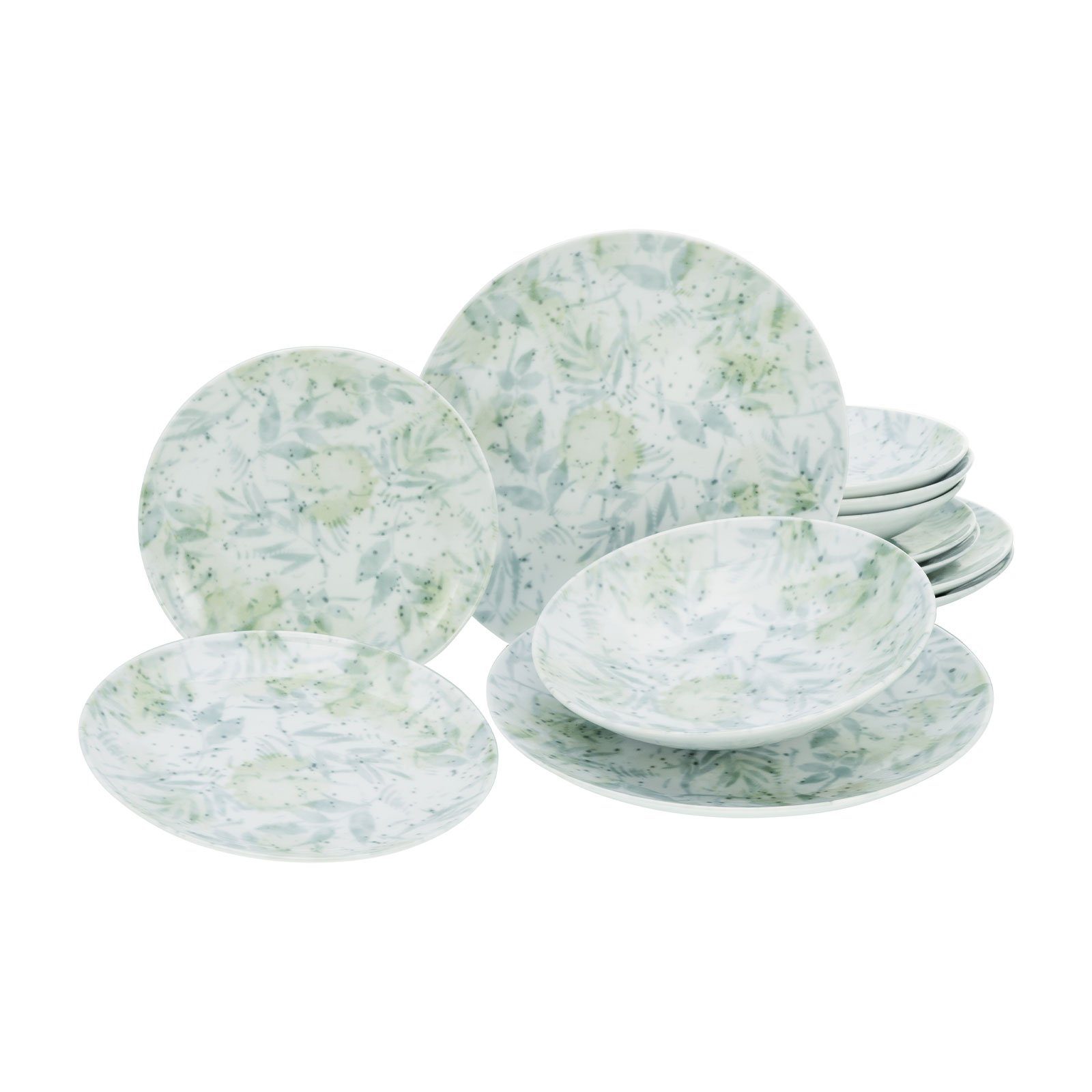 CreaTable Teller-Set Geschirr-Set Home - Tropical (12-tlg), 4 Personen, Porzellan, Service, im ...