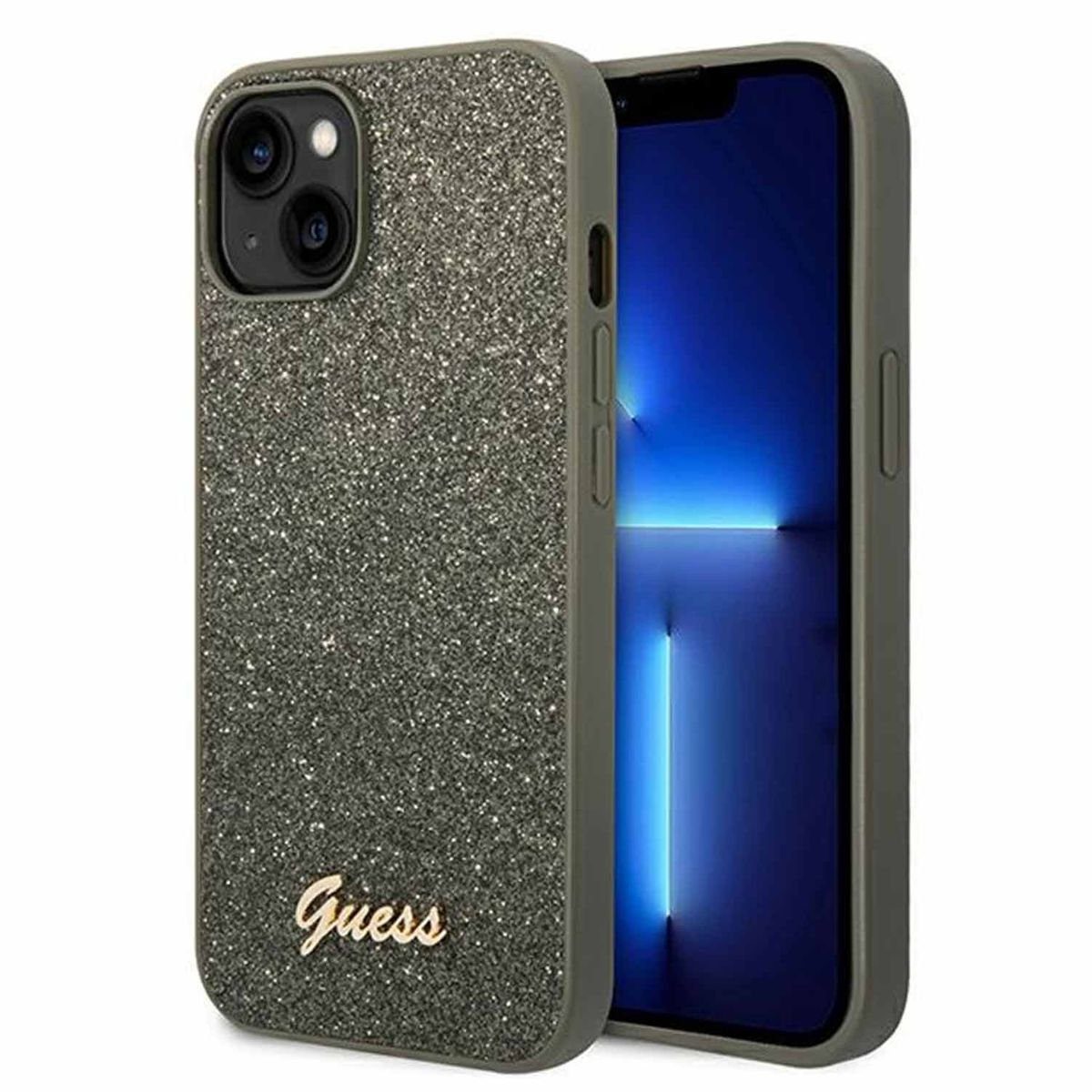 Guess Handyhülle Guess Hard Case Glitter Script Collection Apple Iphone