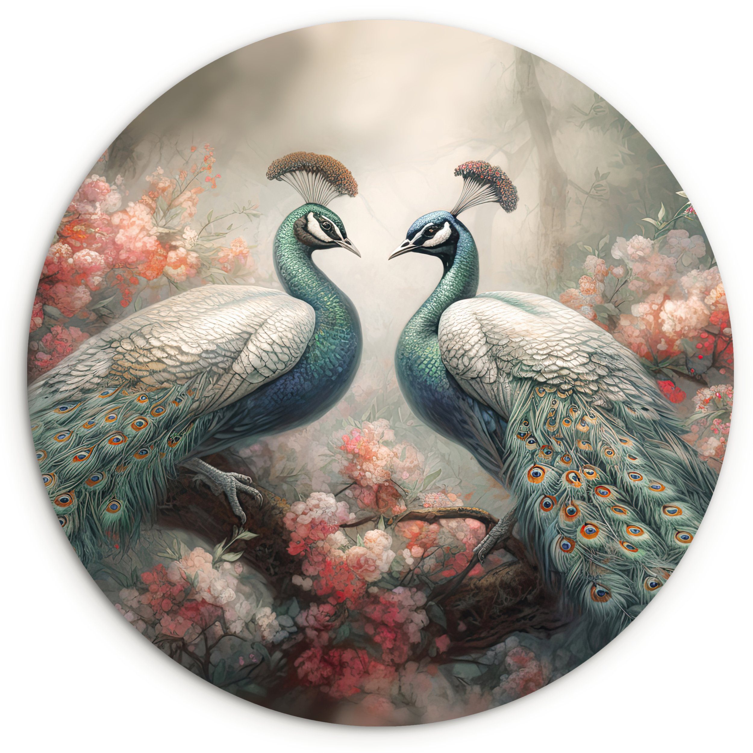 Muchowow Gemälde Pfaue Pfauenfedern Vögel Natur Fotodruck 1 St